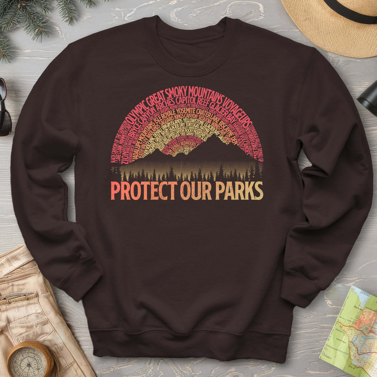 Protect Our Parks Word Art Sweatshirt – Triangle Threads